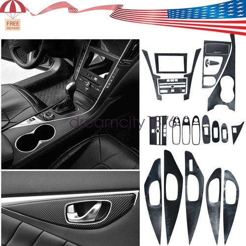 Fit Infiniti Q60 Q50 14-19 Interior Decal Trim carbon Fiber Trim Vinyl ...