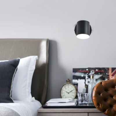 6W COB LED Acrylic Bedside Wall Light Fixture Rotating Lamp Head On/Off ...