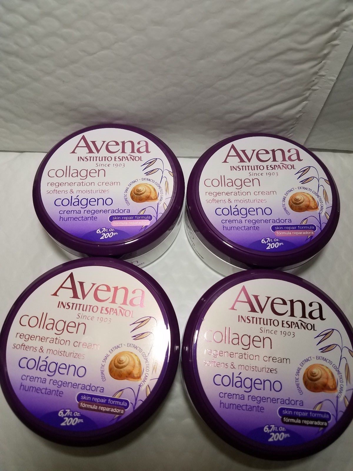 4 PACK AVENA COLLAGEN REGENERATION CREAM SOFTENS & MOISTURIZES 6.7 FL ...