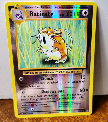 POKEMON RATICATE 67/108 REVERSE HOLO RARE XY EVOLUTIONS LP | eBay