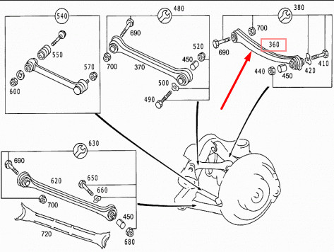 Mercedes-Benz C-class W203 Rear Suspension Control Arm A2103503406 ...