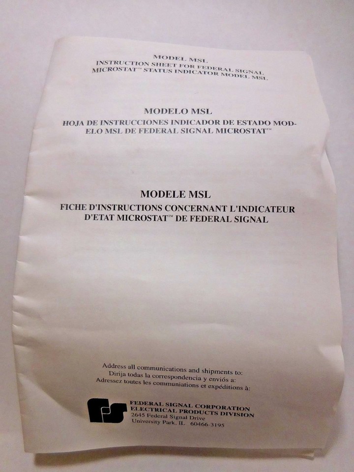 Federal Signal MicroStat MSL3 | eBay