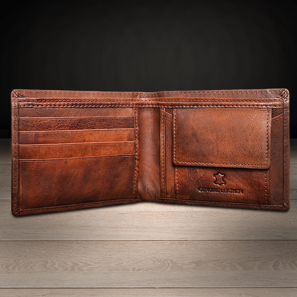 MENS RFID BLOCKING WALLET GENUINE LEATHER BANK CARD HOLDER GIFT UK ...