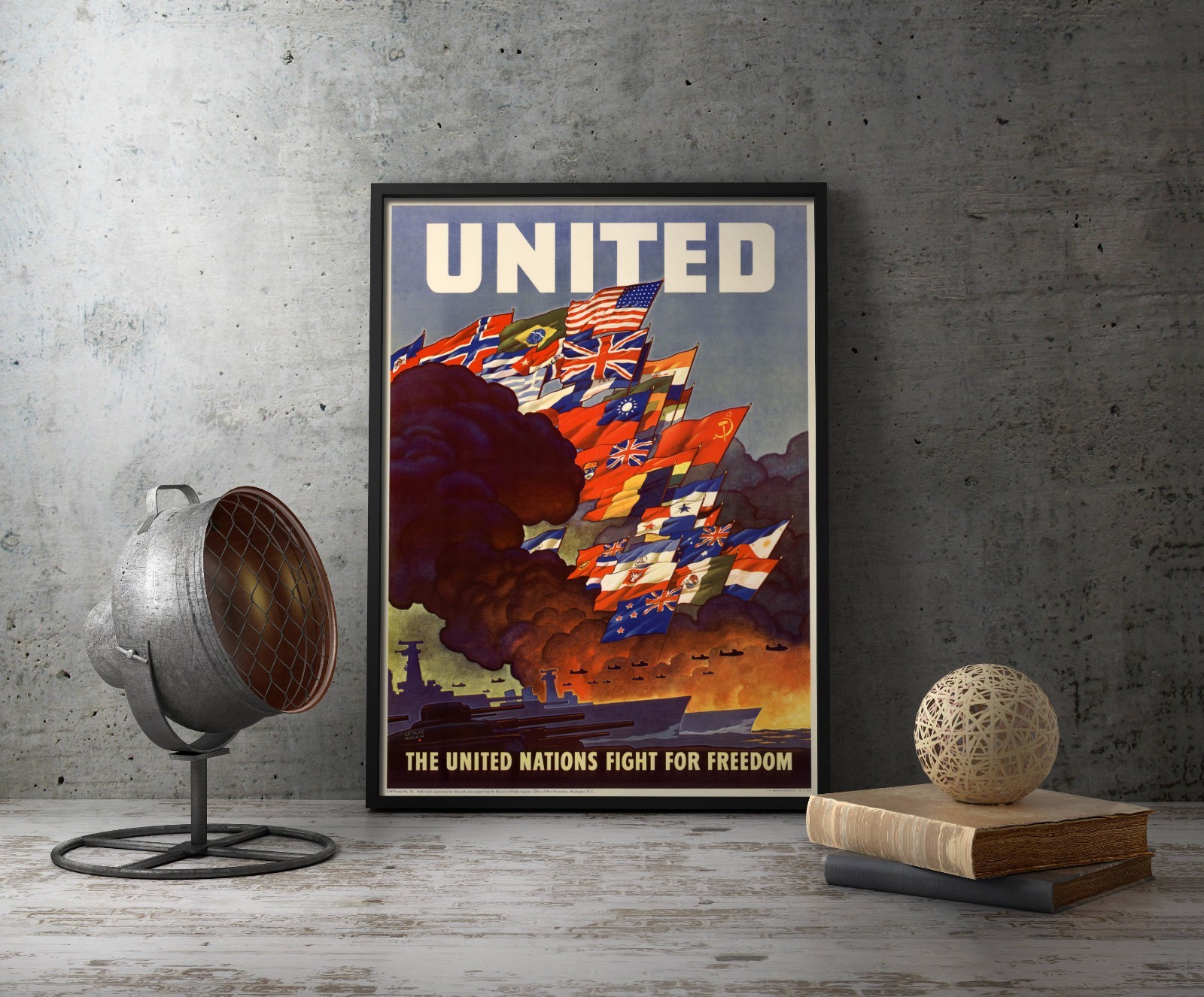 WW2 Propaganda Poster "The United Nations Fight for Freedom", WWII ...