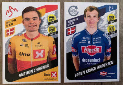 Anthon CHARMIG + Soren KRAGH ANDERSEN Cycling Sticker Panini Tour De ...