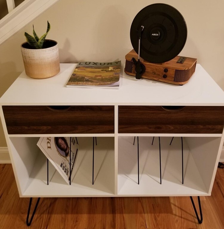 Vinyl Record Player Stand Music LP Albums Turntable Vintage Table ...