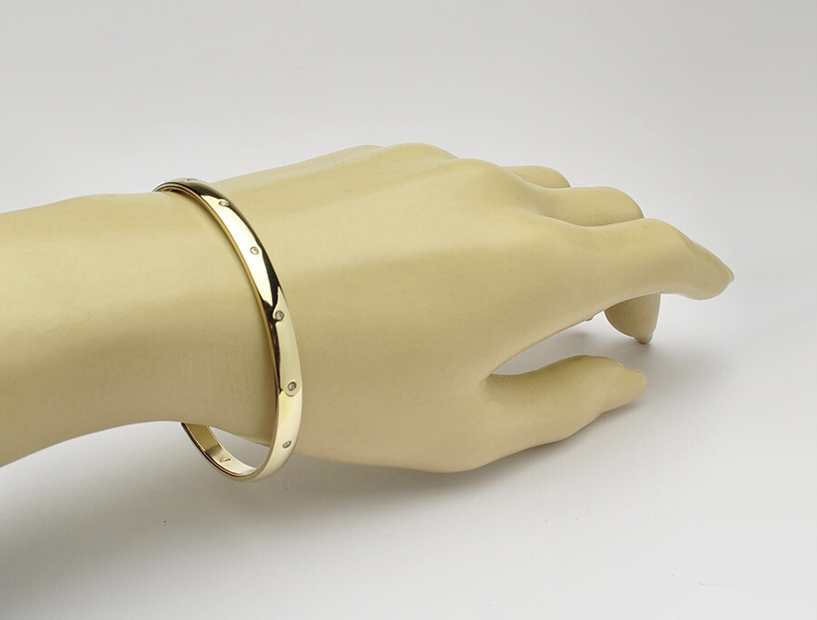 A Classic - 14k Flush set Diamond Bangle Bracelet | eBay