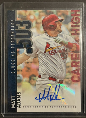 2015 TOPPS MATT ADAMS TOPPS CAREER HIGH AUTO/AUTOGRAPH ST LOUIS ...