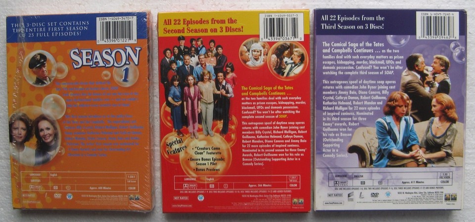 SOAP complete 1st 2nd 3rd seasons DVD SETS (9 DVDs) 30 hours | eBay