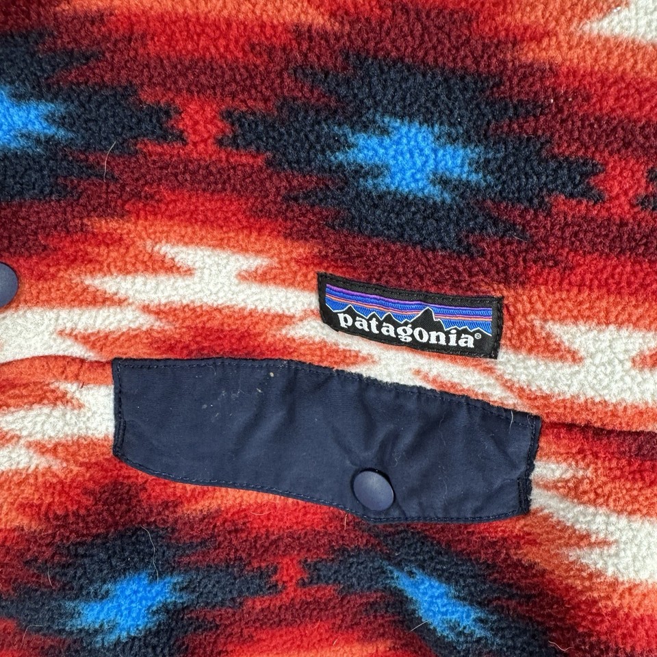 Patagonia Synchilla Snap-T Fleece Pullover Red/Blue Aztec Pattern ...