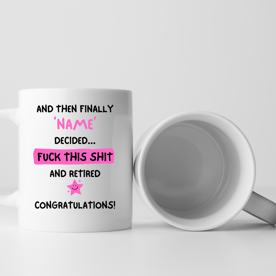 Retirement Gift for Women, Funny Personalised Retirement Mug for Her ...