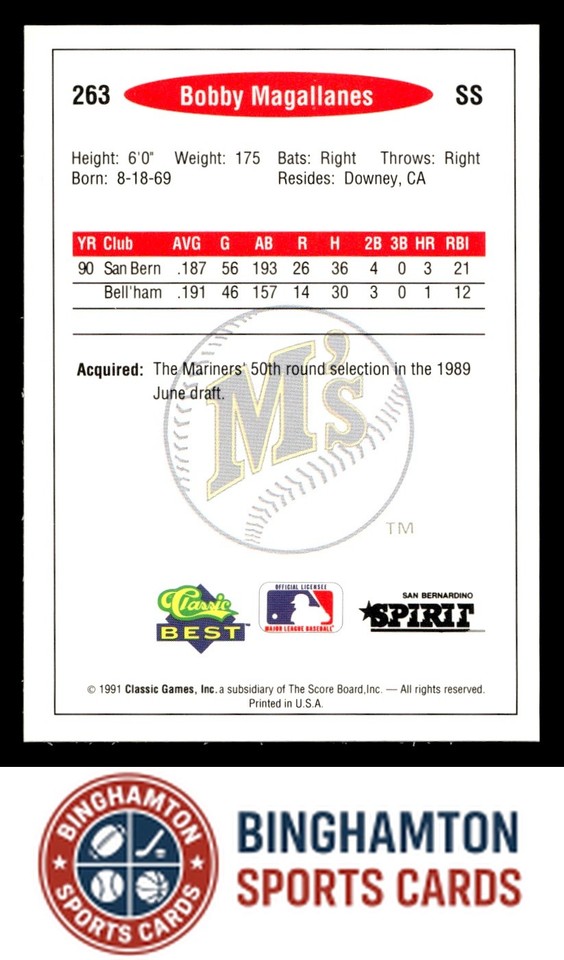 1991 Classic Best #263 Bobby Magallanes | eBay