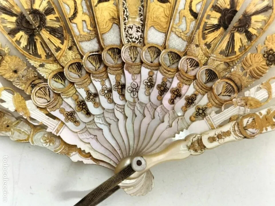 Fine Antique 18th Museum Quality French Mother of Pearl Brisee Hand Fan ...