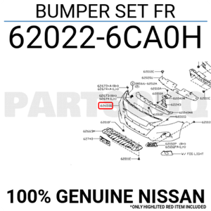620226CA0H Genuine Nissan BUMPER SET FR 62022-6CA0H | eBay