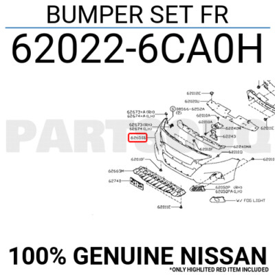 620226CA0H Genuine Nissan BUMPER SET FR 62022-6CA0H | eBay