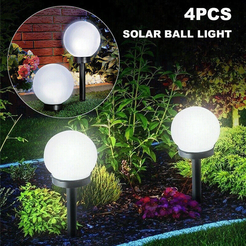 4er-Set LED Solarleuchte Kugel Garten Beleuchtung Außen Leucht Lampe ...