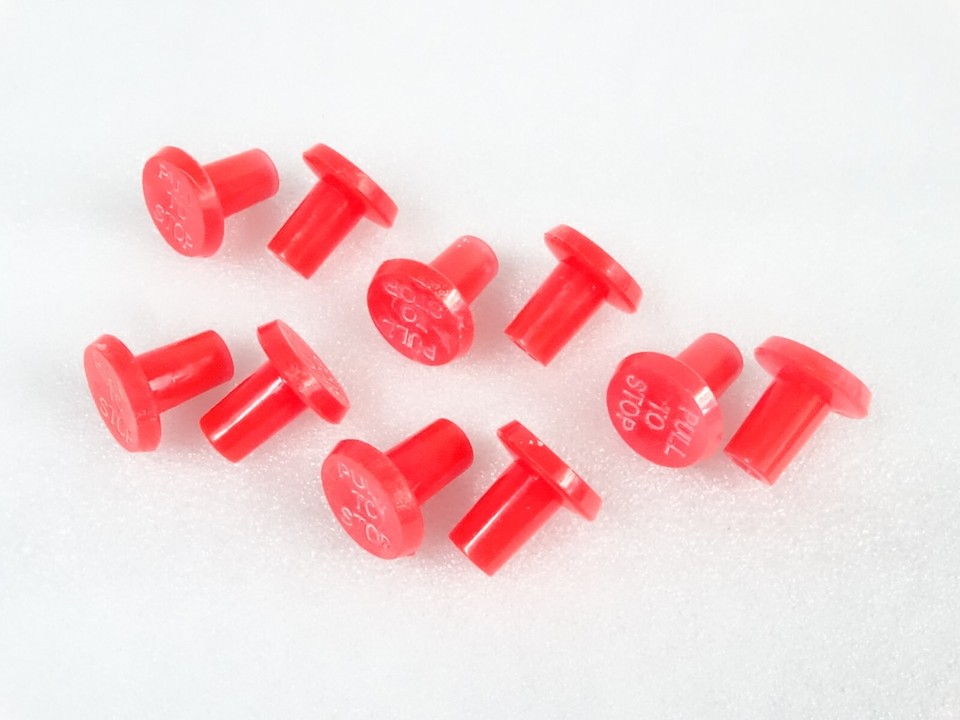10 x Stop Cable Knob Red For Massey Ferguson TEF Tractor 20 165 240 290 ...
