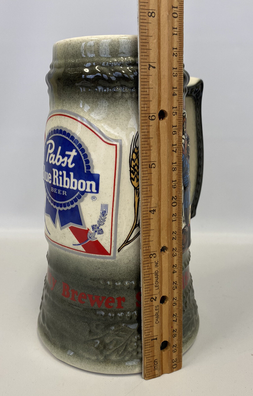 Vintage Pabst Blue Ribbon Limited Edition Beer Stein Glass Mug PBR ...