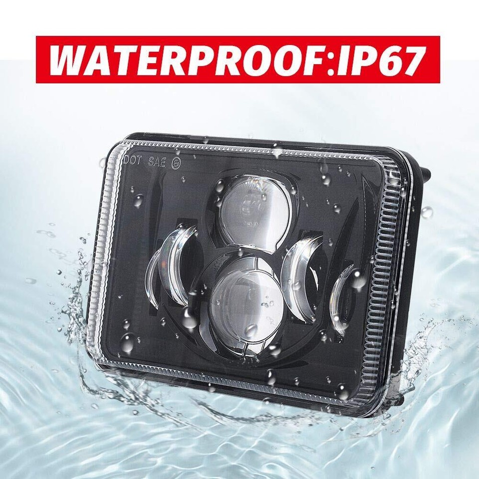 4X DOT 4x6'' LED Headlights for Kenworth T800 T400 T600 W900B Classic ...