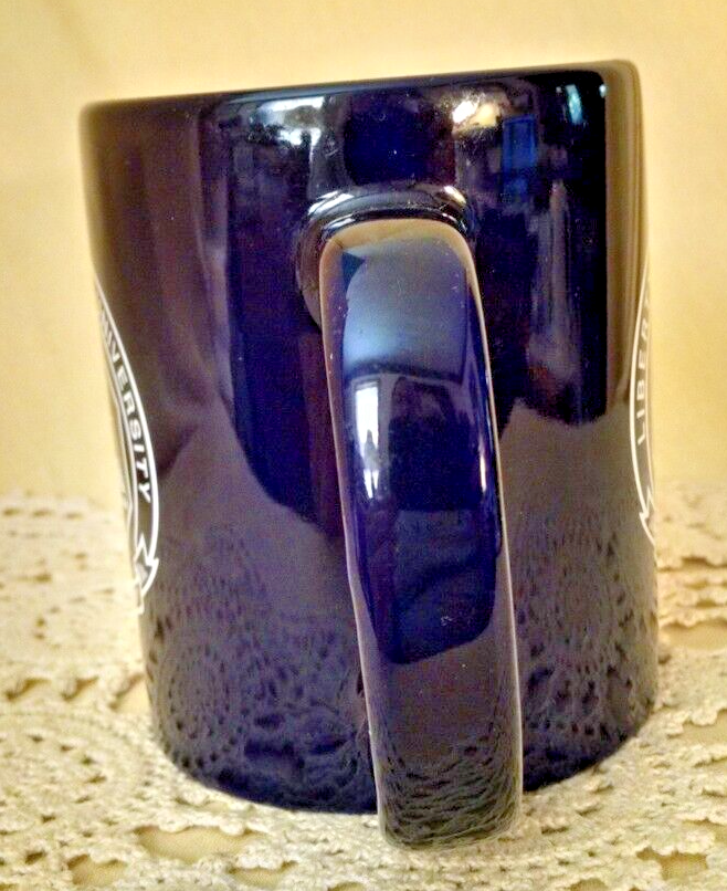 LIBERTY UNIVERSITY MUG COBALT BLUE WHITE FOUNDED 1971 KNOWLEDGE AFLAME ...