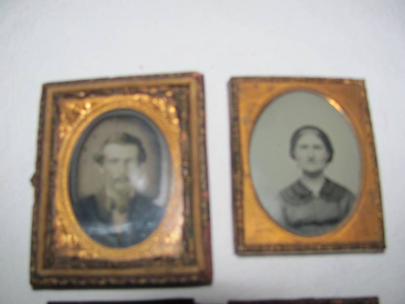 4 Photograph Portraits Tinted Tintype Melainotype Ferroty, C Lamb ...