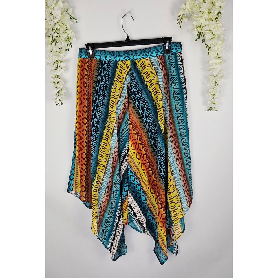 NWT New Directions Size XL Amber Ferry Boho Tribal Handkerchief Skirt ...