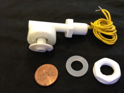 White PP Liquid Water Level Sensor Right Angle Float Switch n/c n/o b21 ...