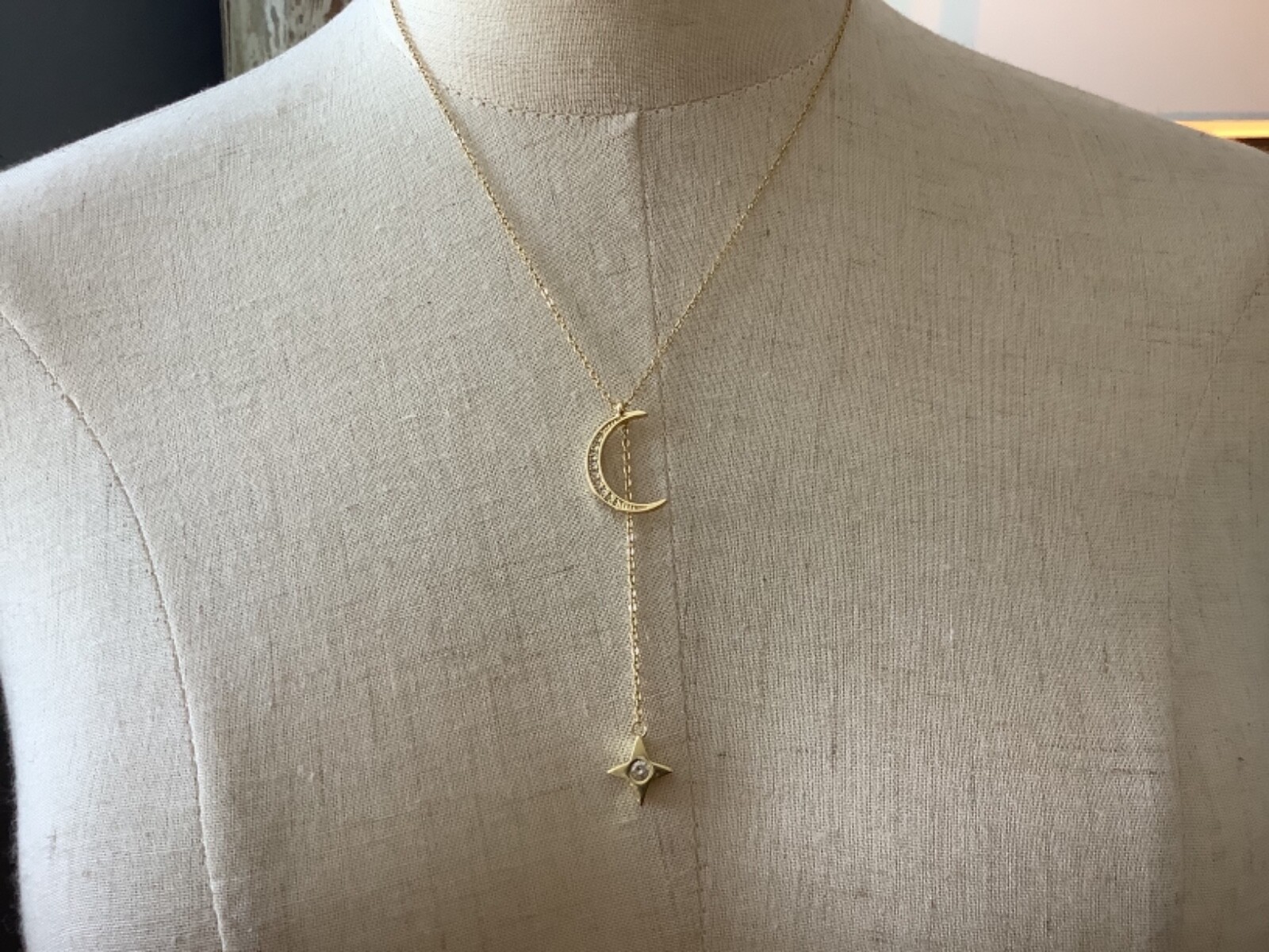 AUTHENTIC SIGNED LILI CLASP GOLD TONE ROPE MOON LARIA… - Gem
