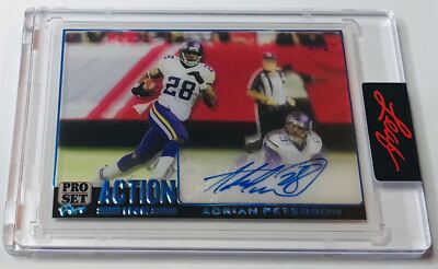 2023 Pro Set Pure Auto Action Ink Platinum Adrian Peterson Vikings 3/6 ...