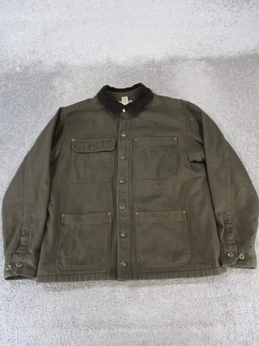 Duluth Trading Co. Jacket Mens Large Green Cotton Canvas Work Wear * | eBay
