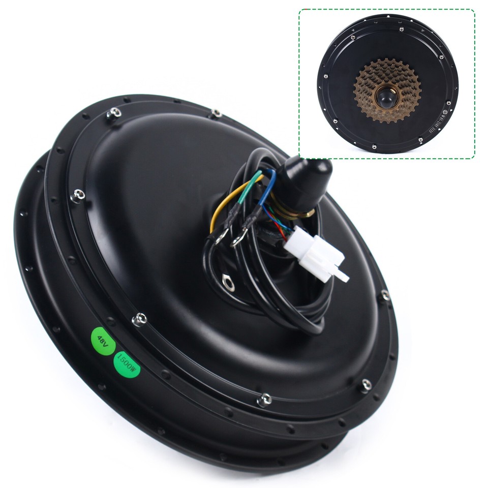 1500W Electric Fat Tire Bike Behind Wheel Threaded Hub Motor Brushless ...