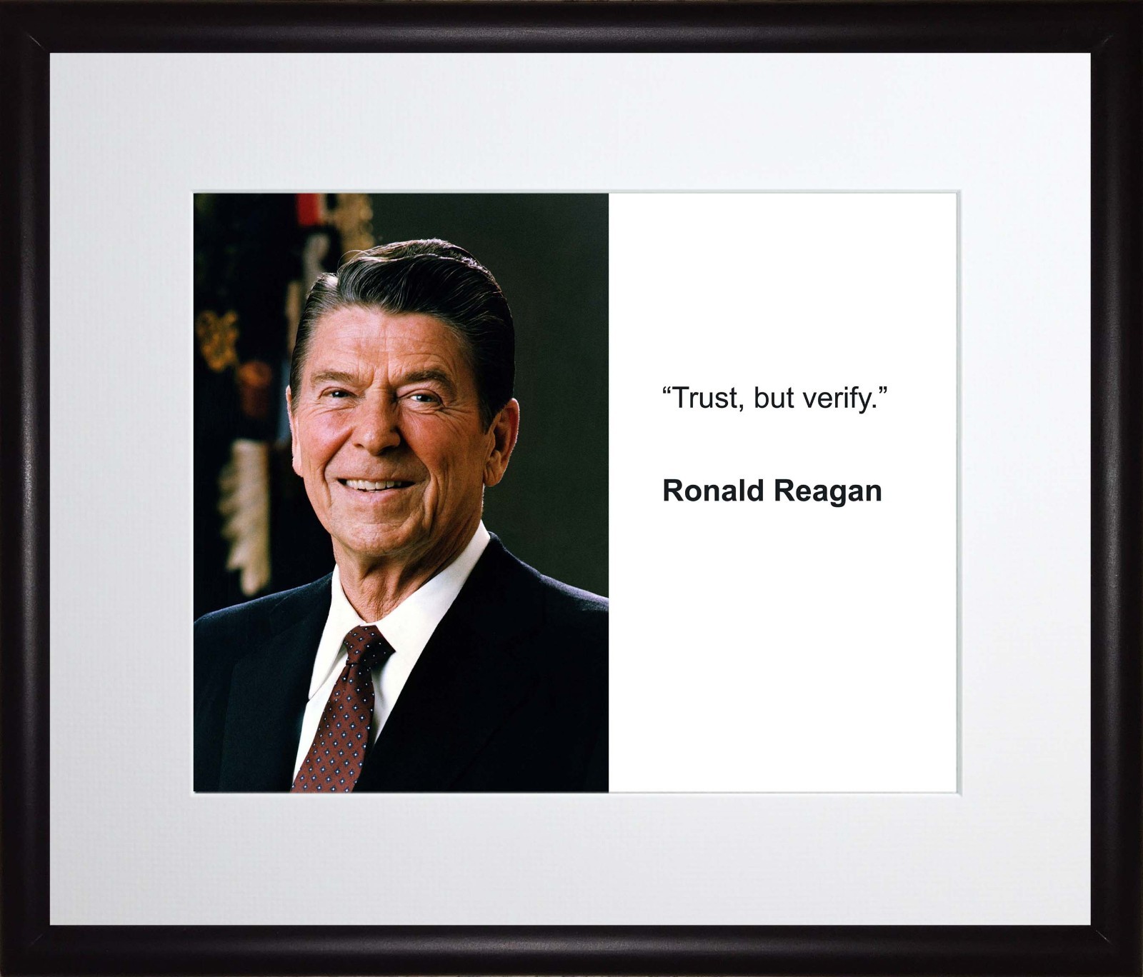 Ronald Reagan Trust, but verify 11x13 Framed Photo Matted To 8x10 | eBay