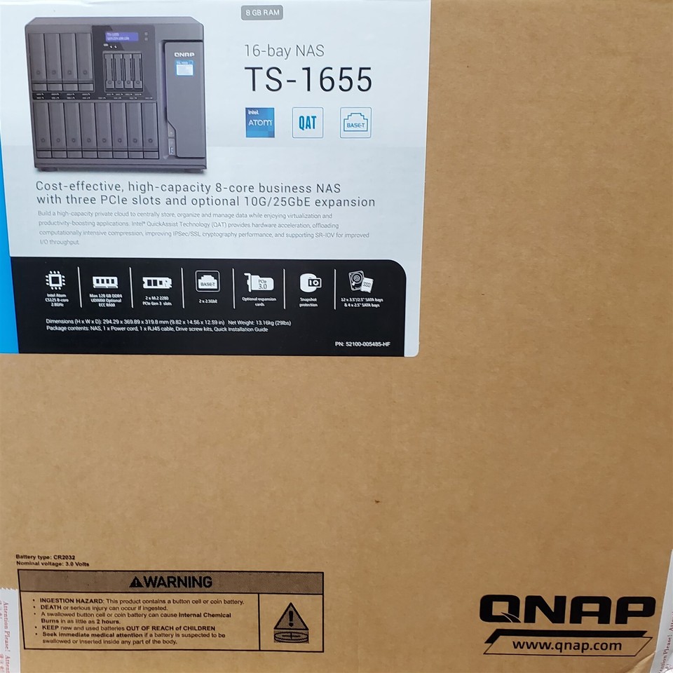 QNAP TS-1655-8G-US 16 Bay high Performance and high-Capacity Hybrid NAS ...