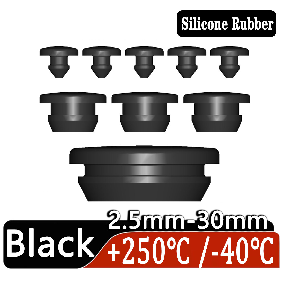 Hole Plug Silicone Rubber T-Insert Bung Blanking Seal Cap Pipe Tube (2 ...