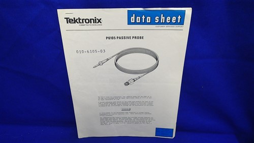 TEKTRONIX P6105 PASSIVE PROBE DATA SHEET 010-6105-03 | eBay