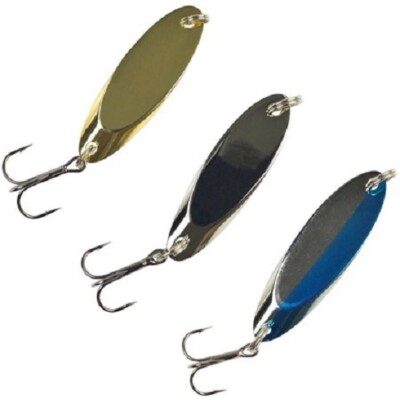 Johnson Splinter Fishing Spoon Kit / 3 Lures 1/8Oz 1.3" Gold Silver ...