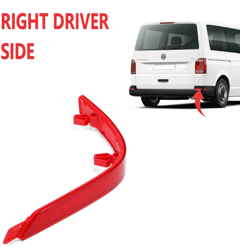 For VW T6 Transporter 2015 Onwards Rear Bumper Reflector Red Lens Cover ...