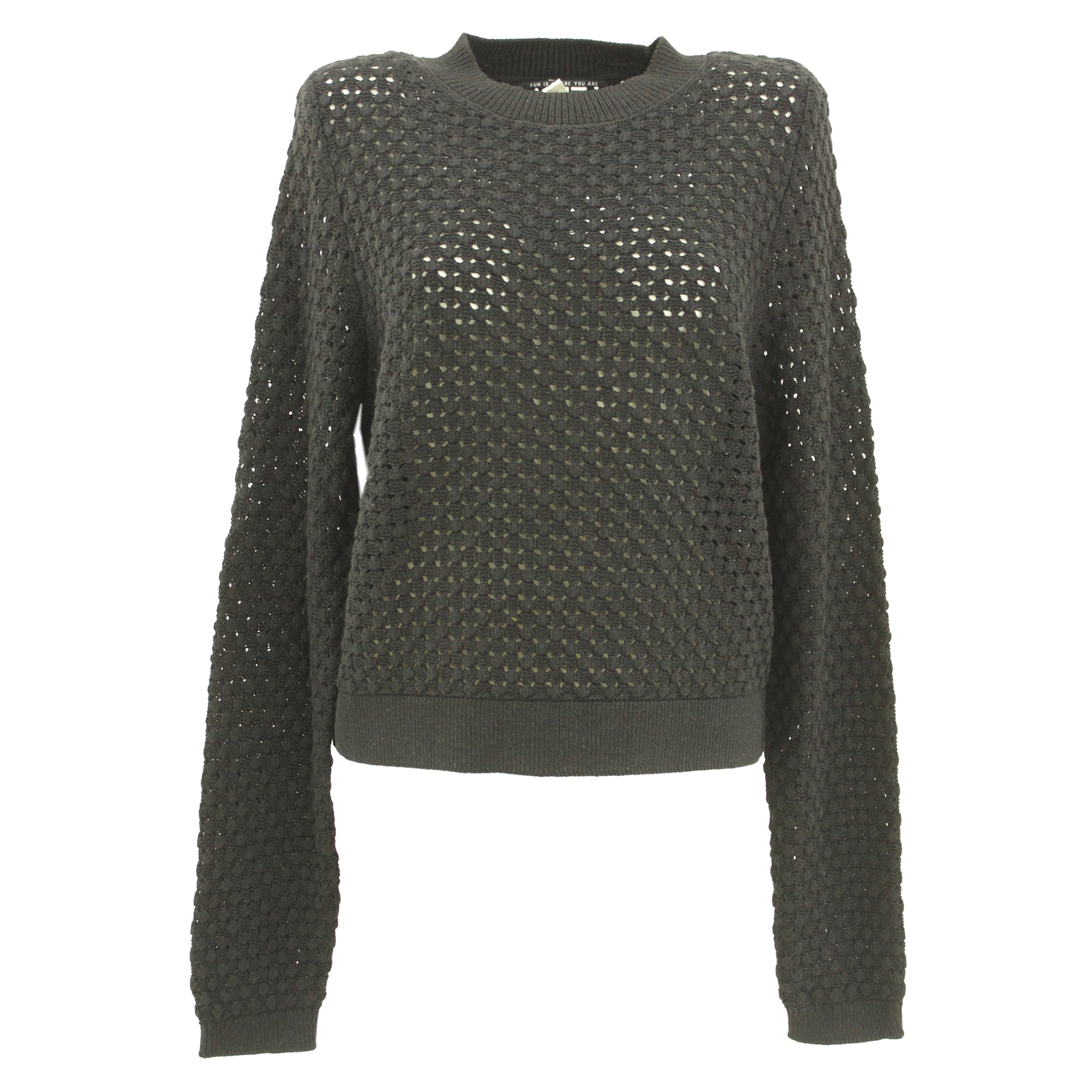 QS BY S OLIVER Damen langarm Pullover Pulli Shirt Rundhals Ajour ...