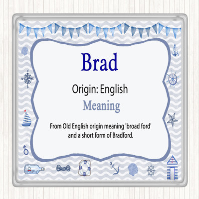 Brad Name Meaning Drinks Mat Coaster Nautical | eBay