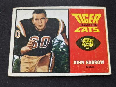 1964 Topps CFL Football Card # 32 John Barrow (HOF) - Hamilton Tiger ...