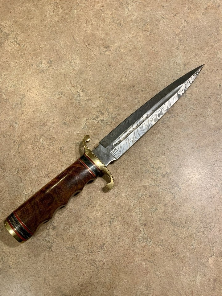 Damascus German Style Arkansas Toothpick Dagger Knife | eBay