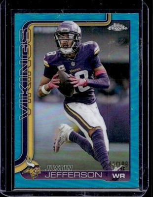 2025 Topps Chrome Justin Jefferson Aqua Refractor #/199 Vikings | eBay