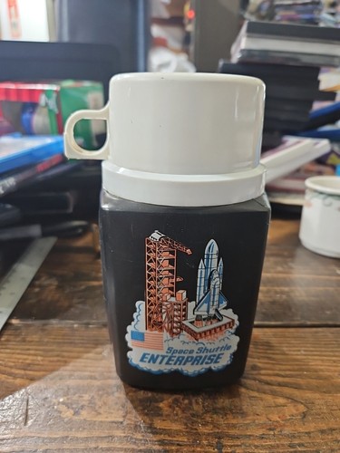 Vintage 1977 Space Shuttle Orbiter Enterprise Metal Lunch Box Thermos ...