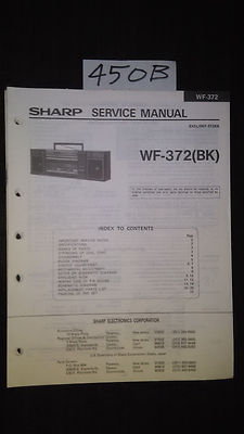 sharp wf-372 bk Service Manual Original Repair book boombox ghettoblaster radio | eBay