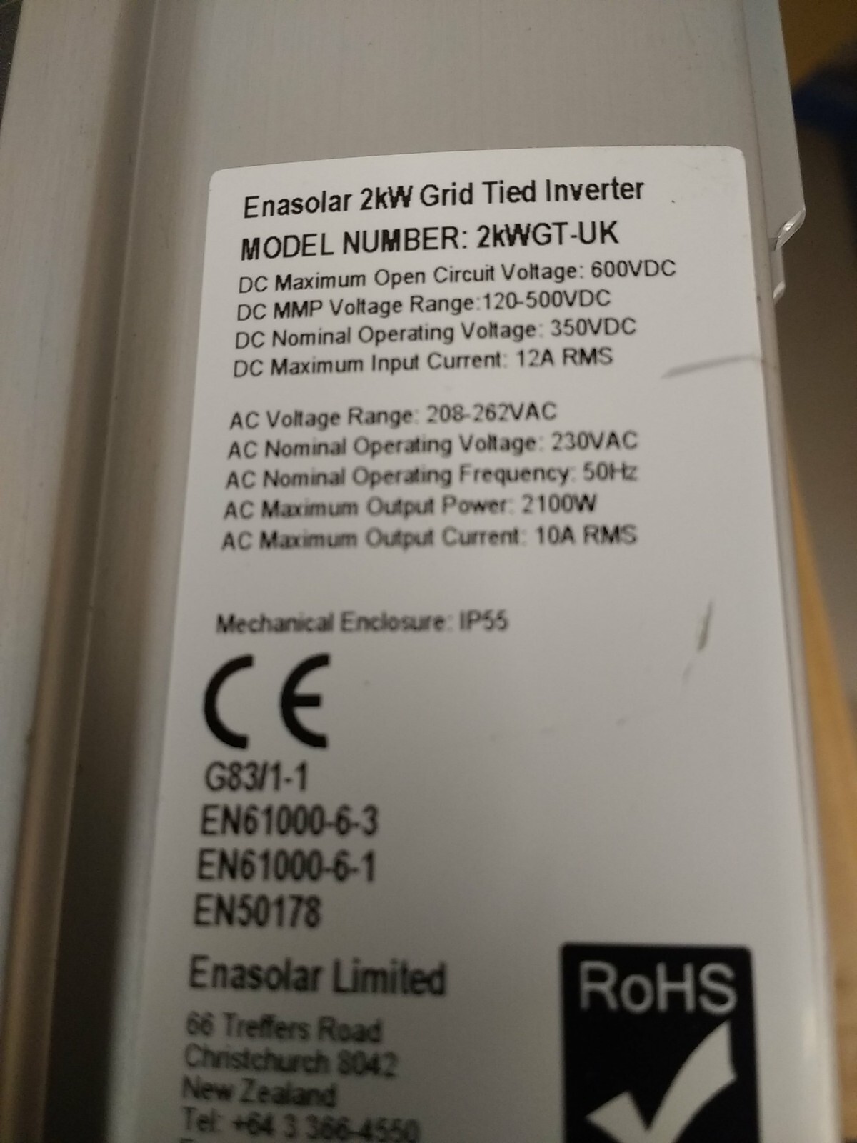 Enasolar 2KWGT-UK Solar PV Inverter 2000 Watts 2KW Grid Tied | eBay UK