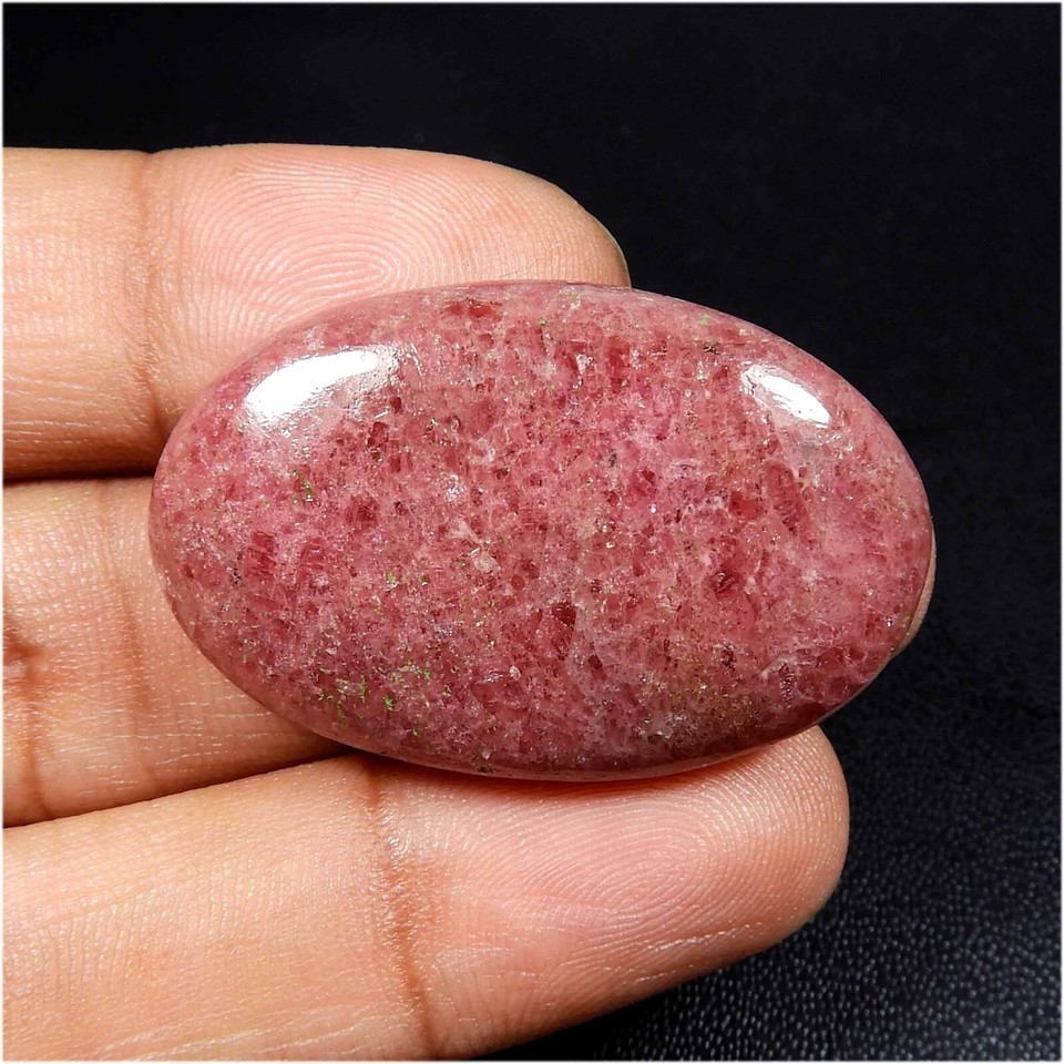 Pink Rhodonite Cabochon Oval Shape Loose Natural Crystal Gemstone 70 ...