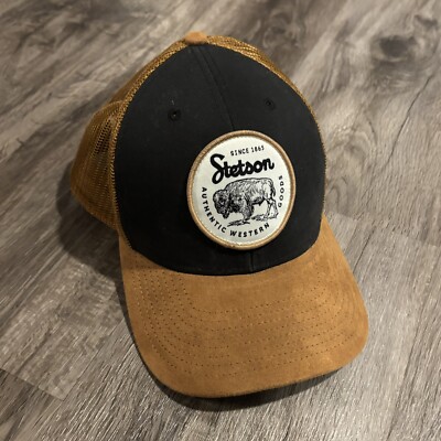 Stetson Hat Cap Bison Authentic Western Mesh Trucker Snapback Snap Back ...