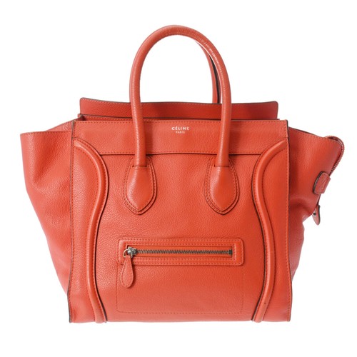CELINE Luggage mini shopper Orange hand bag 800000126196000 | eBay