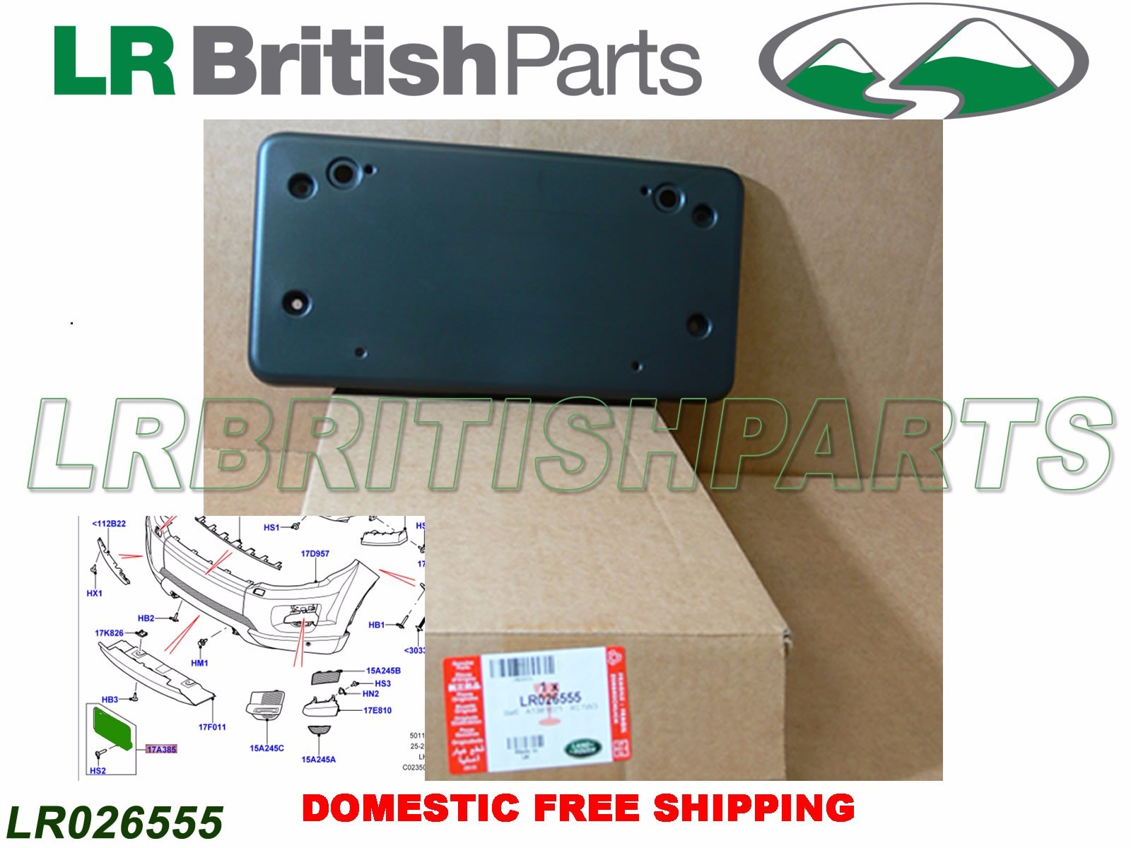 GENUINE LAND ROVER FRONT LICENSE PLATE RANGE ROVER EVOQUE 12-15 ...