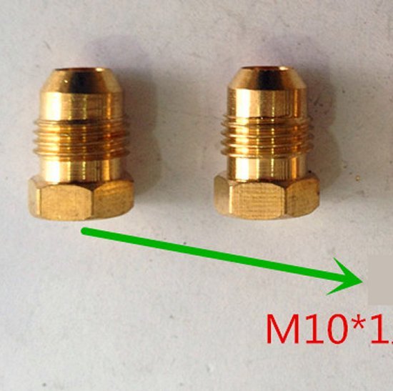 Pair Fitting Metric Plug M10 M10X1 M10X1.0 Male Flare Hex Head Brass ...